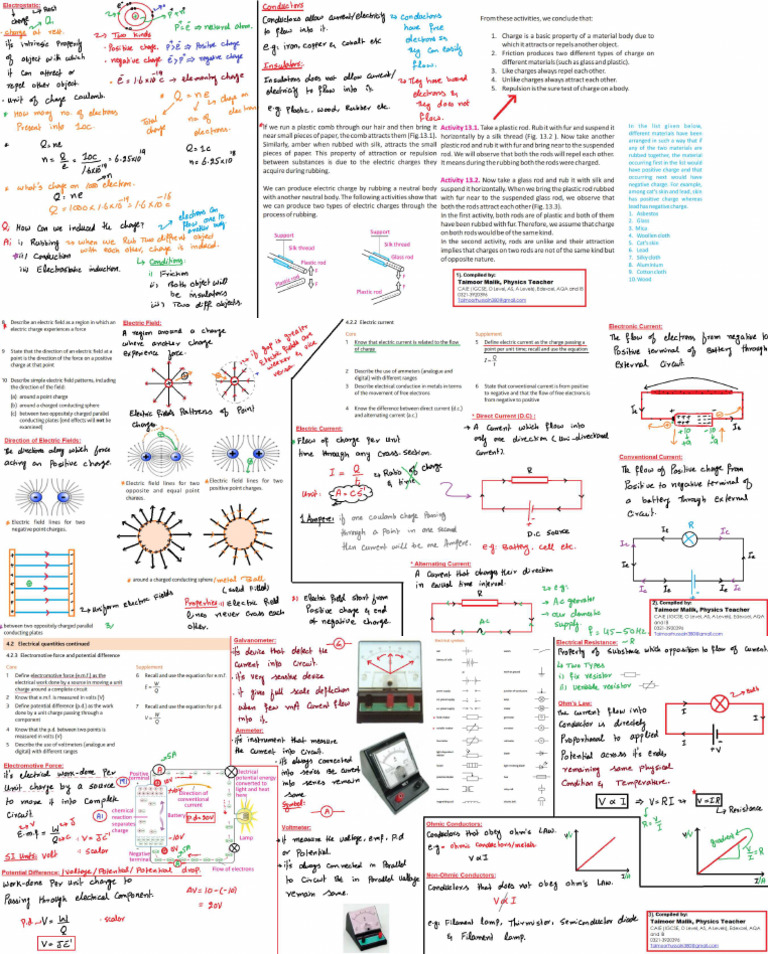 Electrstatic and Current Electricity IGCSE (0525) 2024-2025 | PDF
