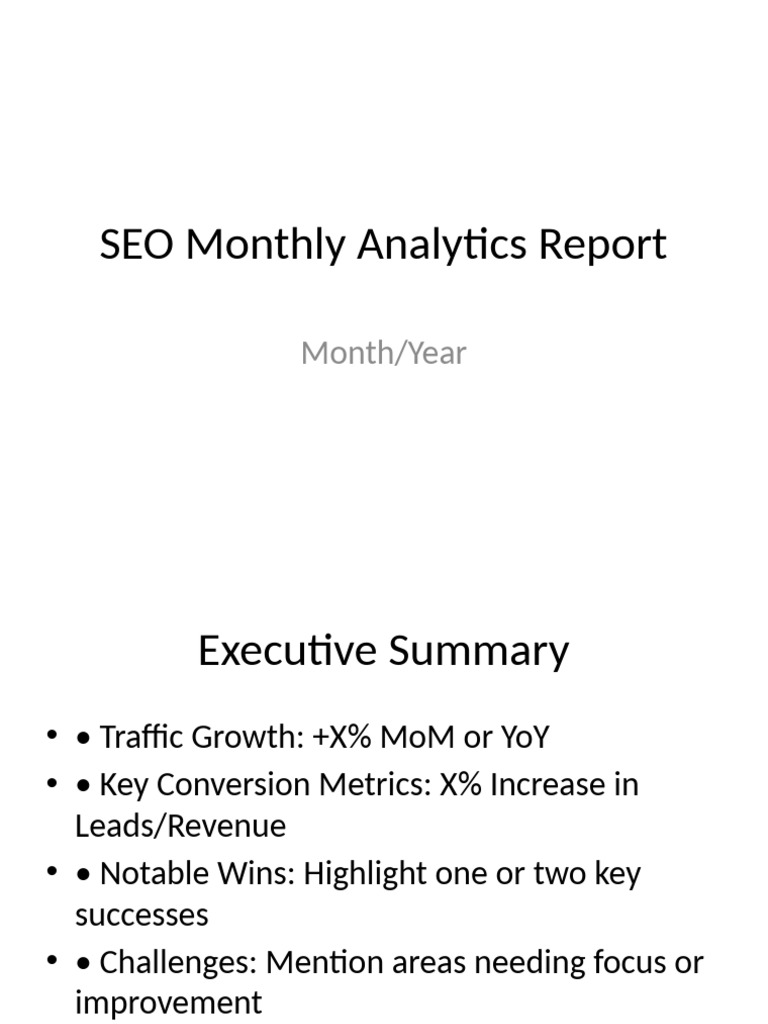 SEO Monthly Analytics Overview | PDF