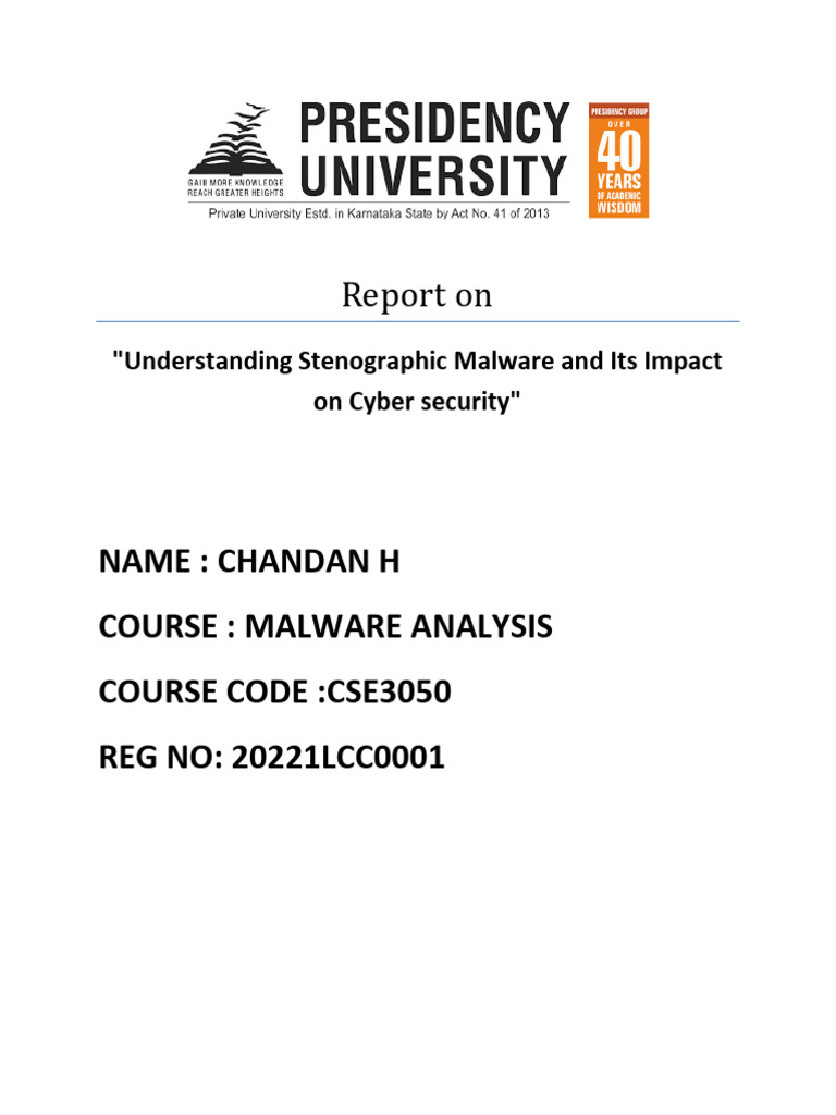 Report on | PDF | Malware | Security