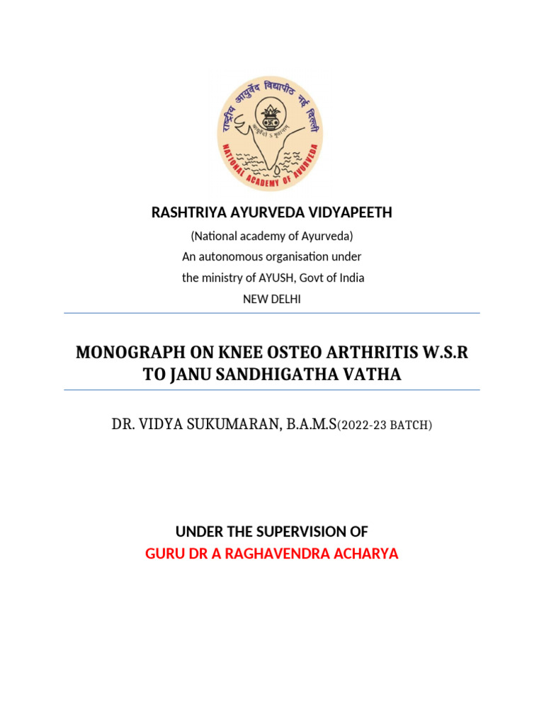 DR Vidya Monogram Knee Joint | PDF | Knee | Osteoarthritis