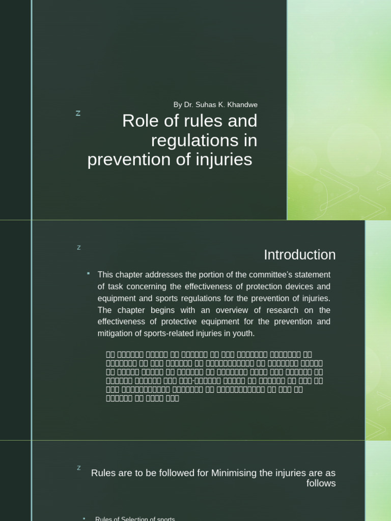 Roles of Rules and Reg Prevention | PDF