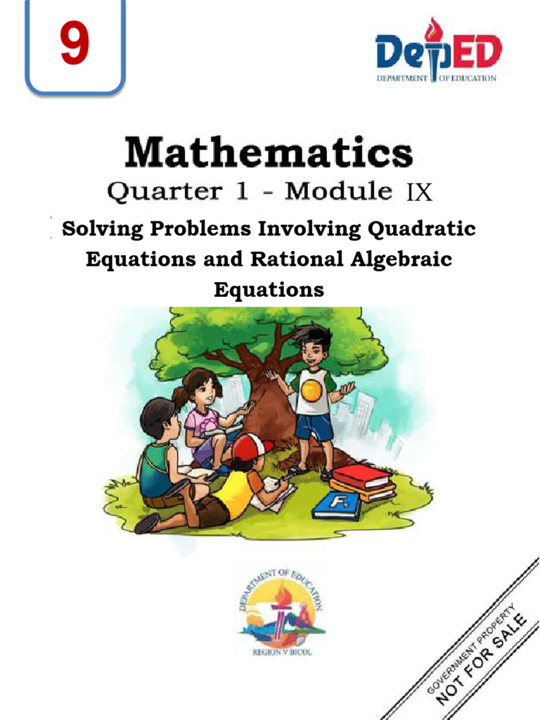 Solving Problems Involving Quadratic Equations and Rational Algebraic Equations | PDF ...