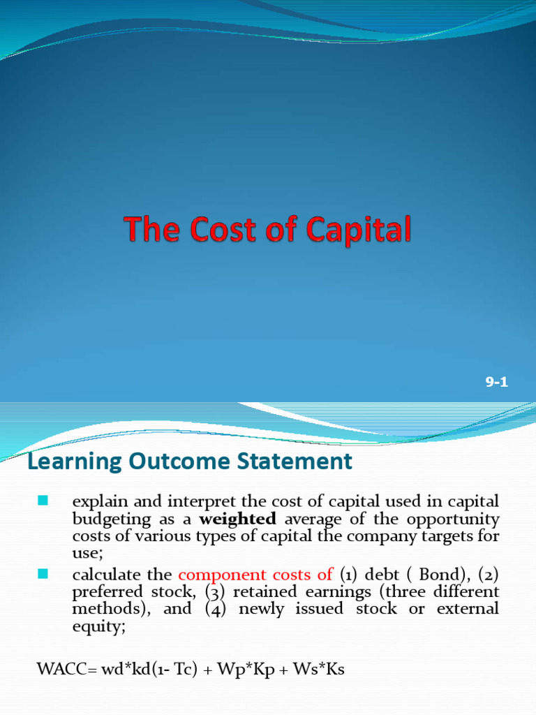 The Cost of Capital Spring 2024 | PDF | Cost Of Capital | Preferred Stock