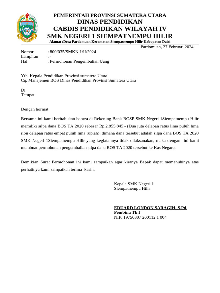 Surat Permohonan Spbu 24 | PDF