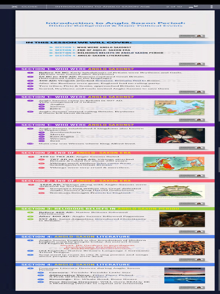 1 - Introduction To Anglo Saxon Period Historic Background, Theme ...