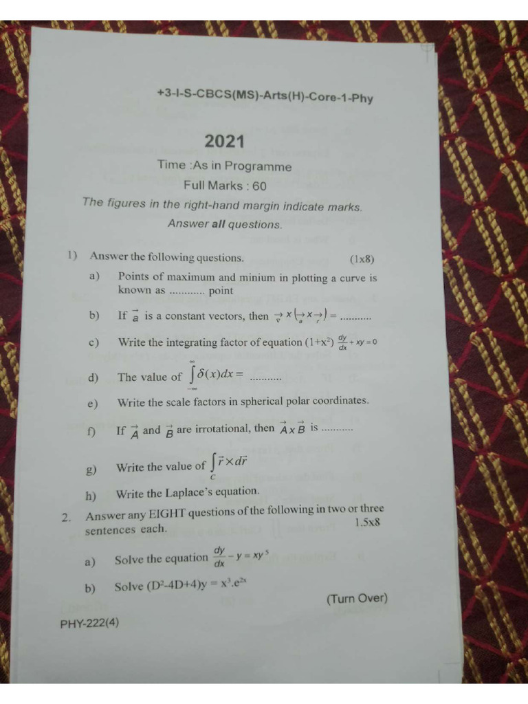 Physics Core 1 Pyq | PDF