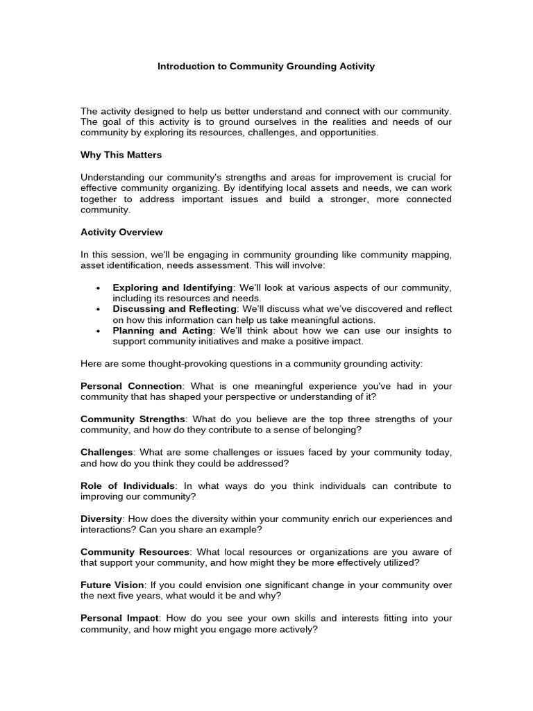Act. 1. Community Organizing | PDF | Community | Needs Assessment