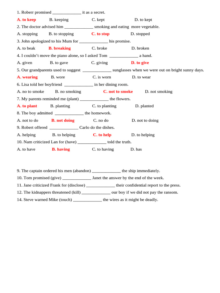 English Grammar Practice Quiz | PDF