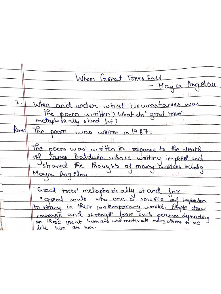 When Great Trees Fall (Question and Answers) | PDF