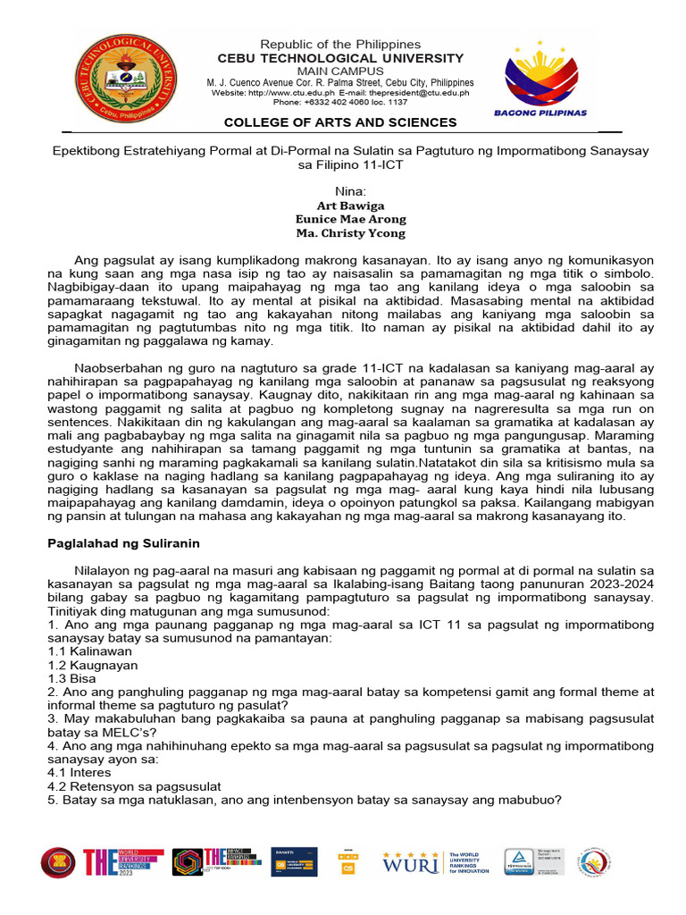 Pinal Na Awtput Sa FT 608 | PDF