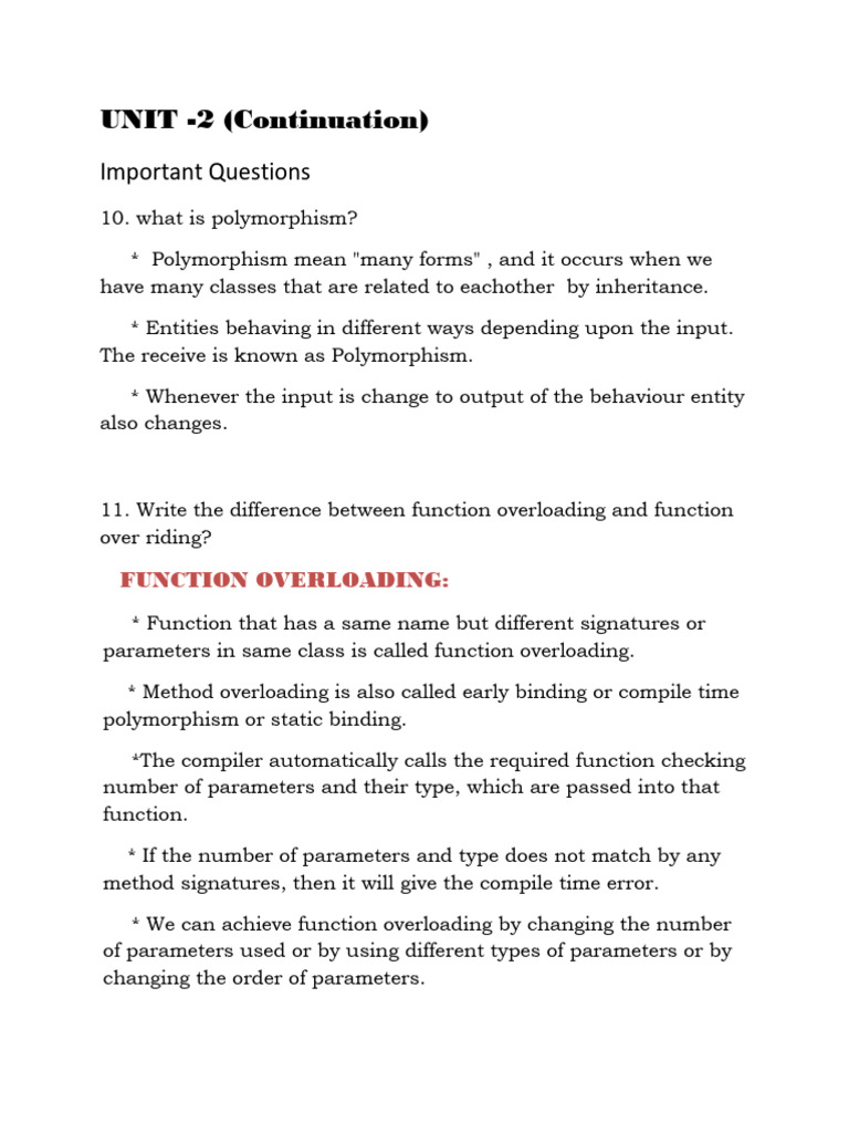 Unit1 2 Pdf Inheritance Object Oriented Programming Method Computer Programming