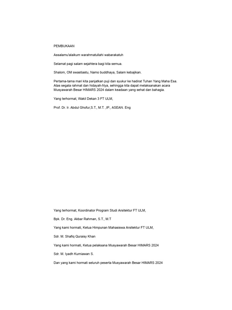 Teks MC Mubes Himars 2024 | PDF