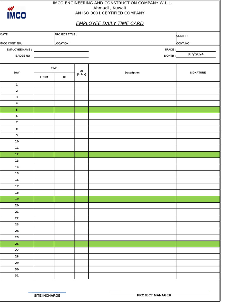 Blank Overtime Sheet '2024 (1) | PDF
