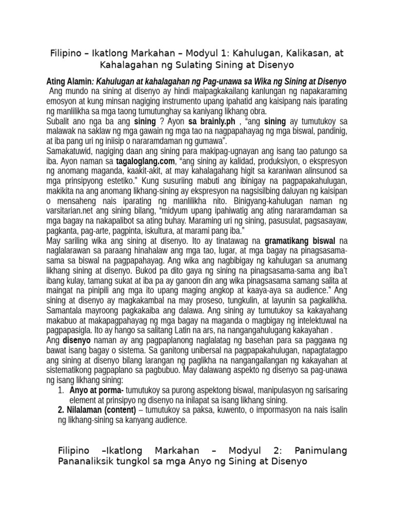 Piling Larang Q3 MOD 1&2 | PDF