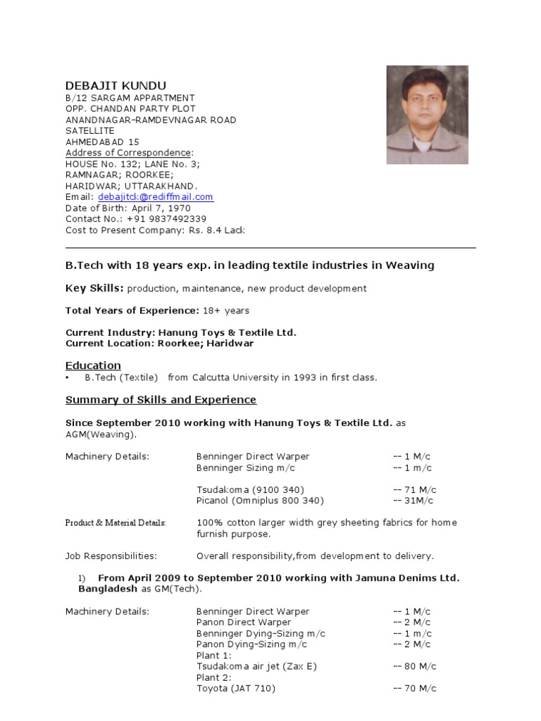 Resume | Textiles | Weaving | Free 30-day Trial | Scribd