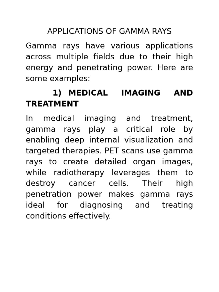 Applications of Gamma Rays | PDF
