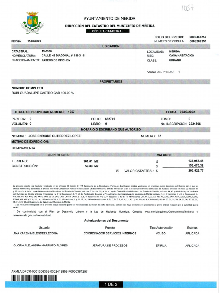 cedula catastral | PDF