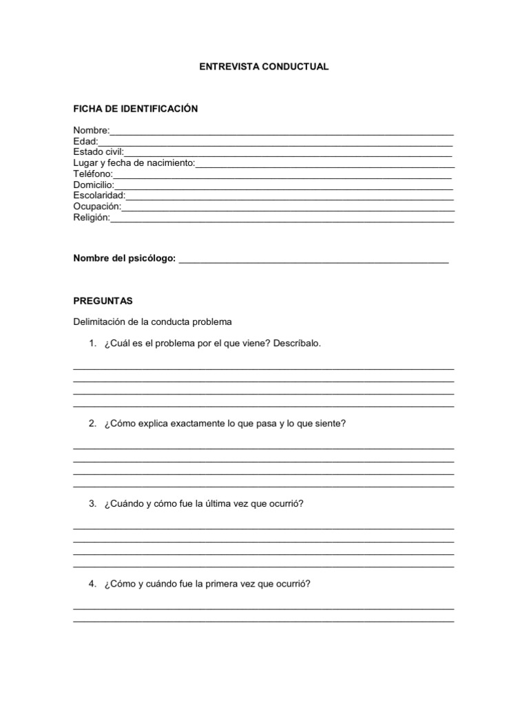 Entrevista Conductual | PDF