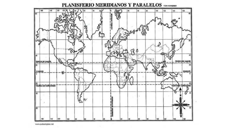 Planisferio Meridianos y Paralelos | PDF