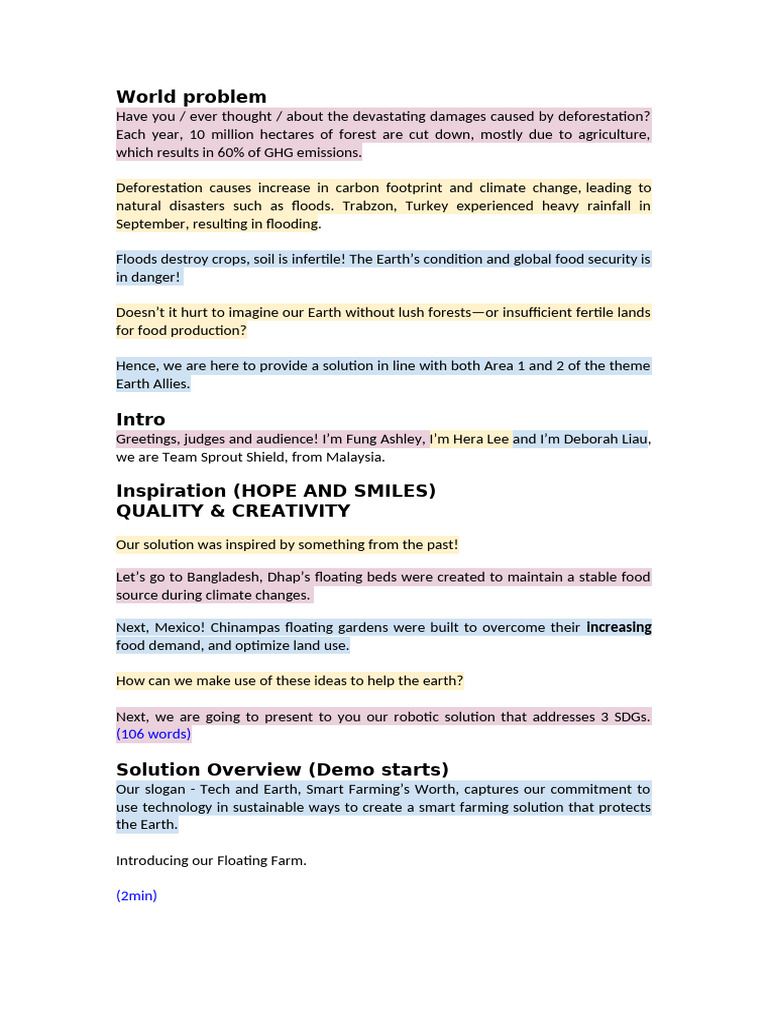 WRO_2024_Presentation_Script[1] | PDF | Agriculture | Deforestation