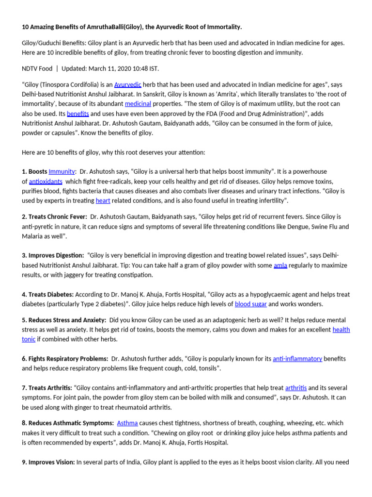 10 Amazing Benefits of AmruthaBalli_ the Ayurvedic Root of Immortality ...