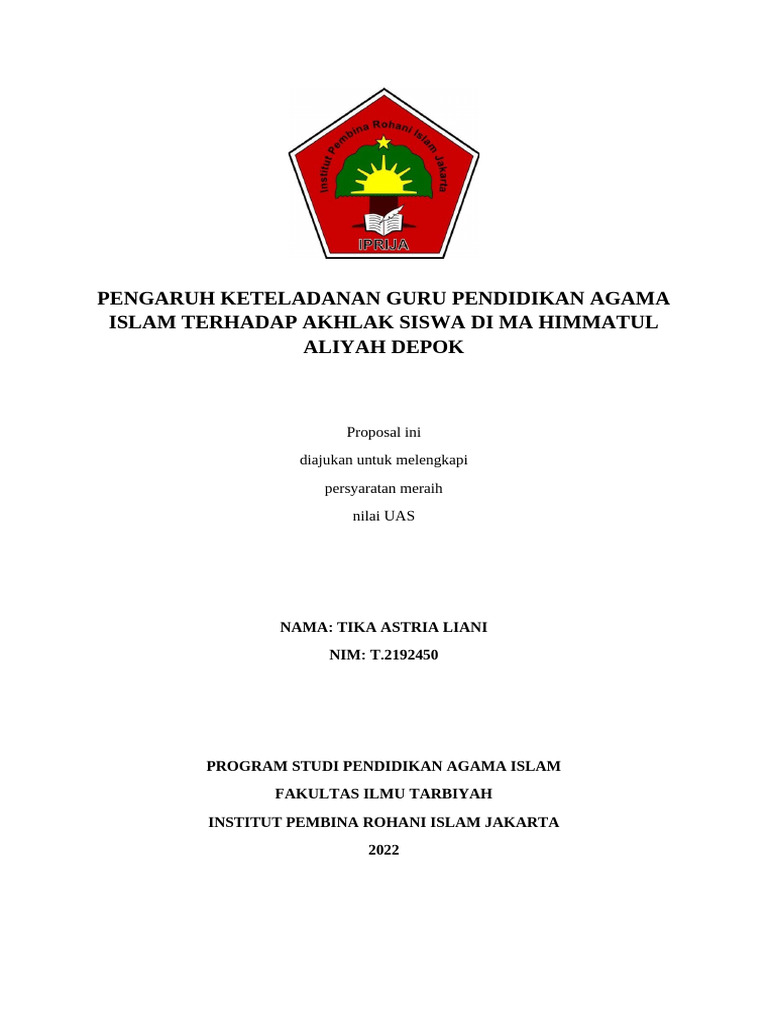 Proposal Uas Tika Astria Liani | PDF