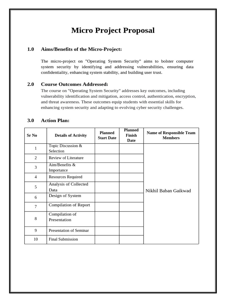 Micro Project Proposal | PDF | Security | Computer Security