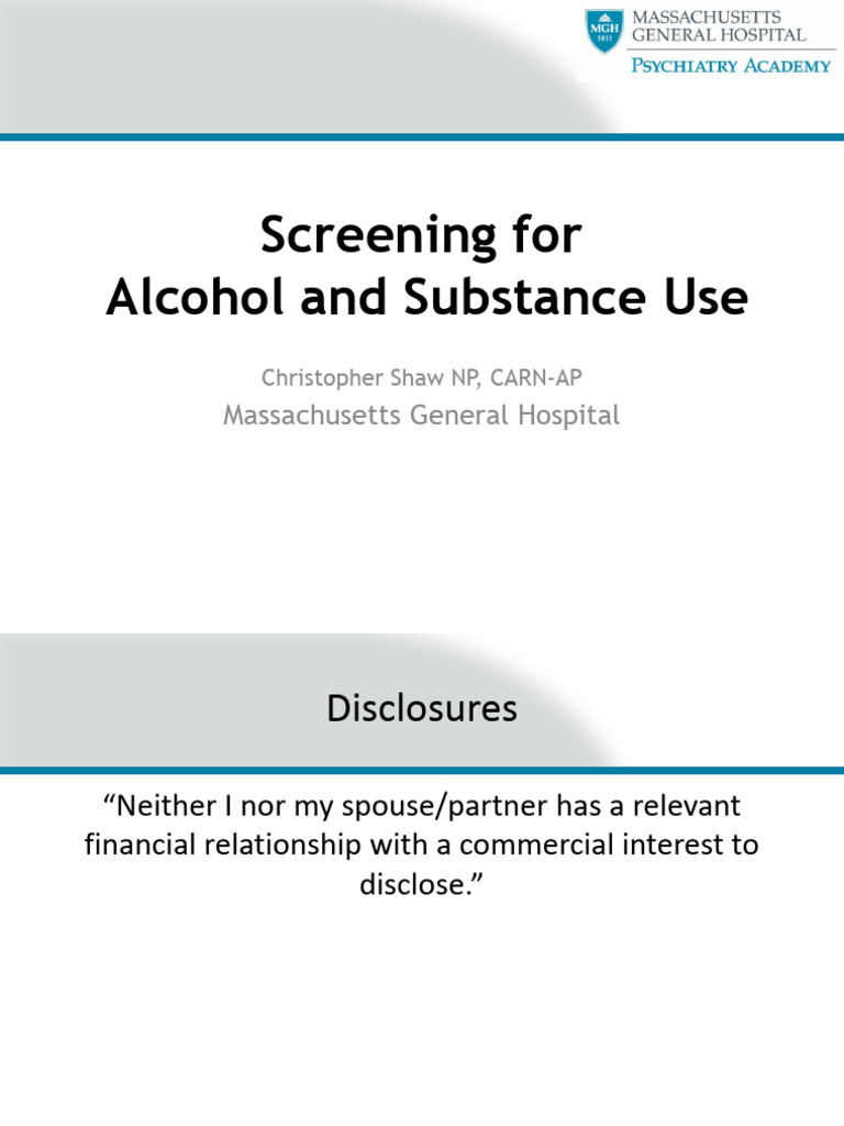 Shaw Screening Christopher Shaw 2021 | PDF | Substance Use Disorder ...