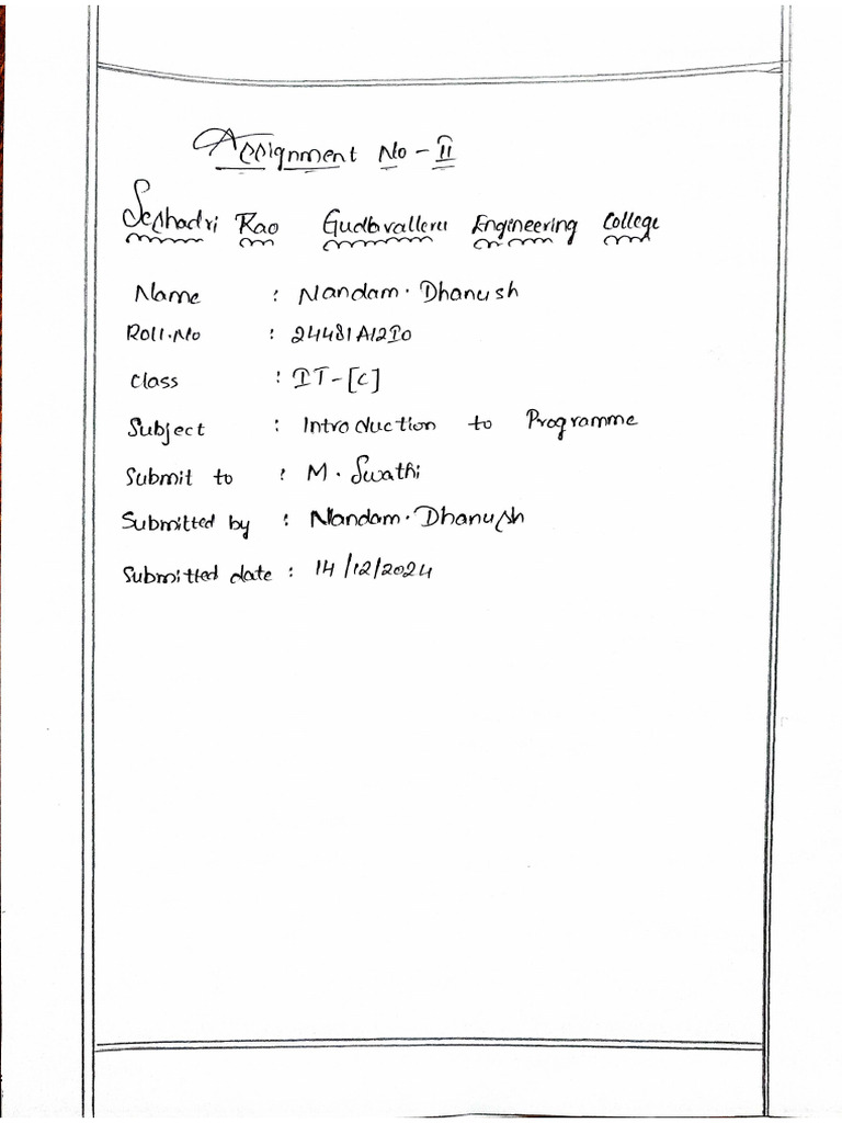 Ip Assignment (Mid II) PDF | PDF