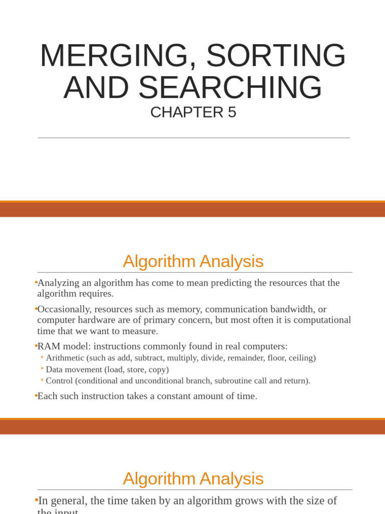 5.Merging-Sorting-Searching | PDF | Time Complexity | Algorithms 5.Merging-Sorting-Searching | PDF | Time Complexity | Algorithms