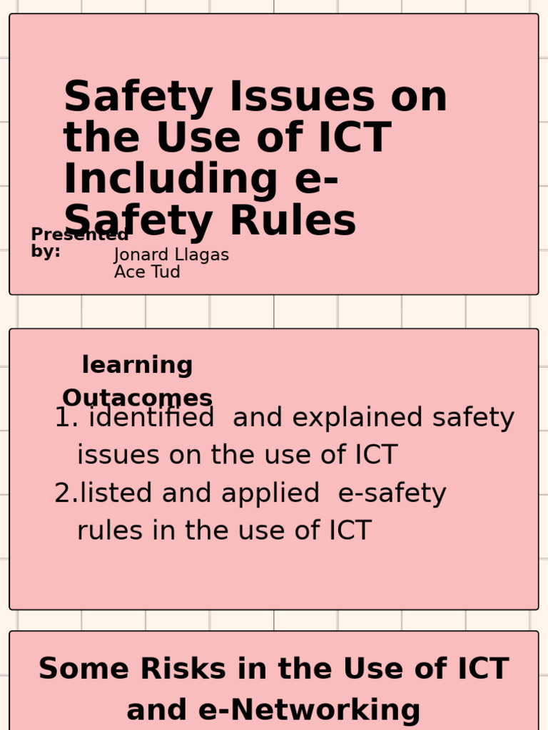 Safety Issues On The Use of ICT Including e Safety Rules 053248 | PDF ...