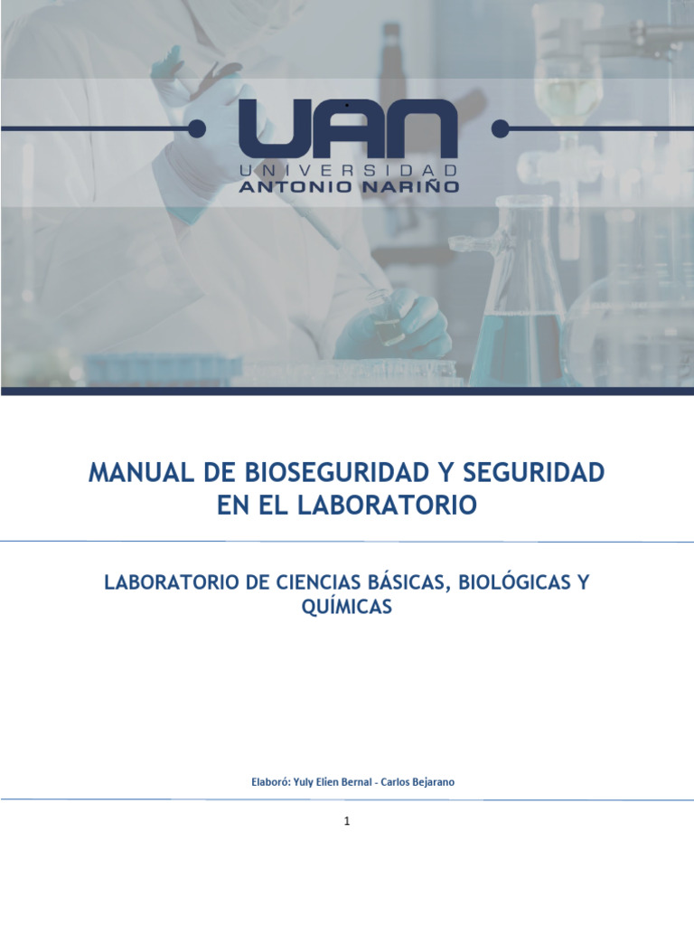 Manual de Bioseguridad | PDF | Laboratorios | Agua