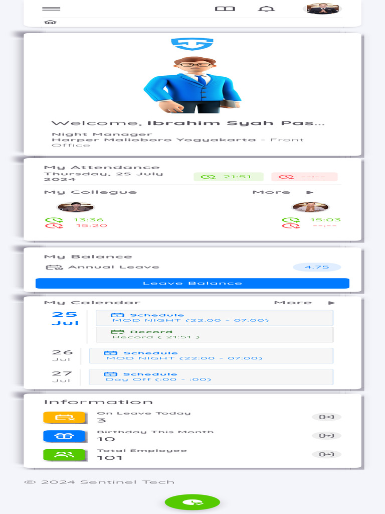 Sentec EMS Employee Attendance Overview | PDF