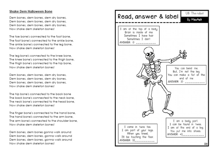 Shake Dem Skeleton Bones Song | PDF
