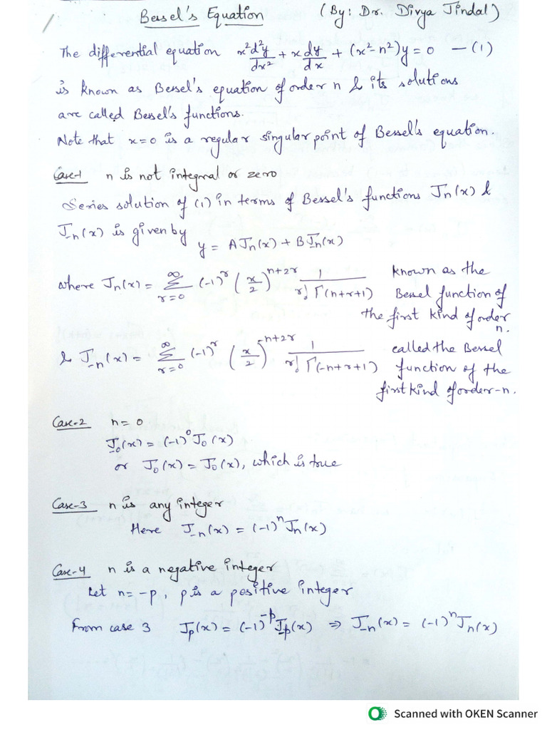 Bessel's Equation | PDF