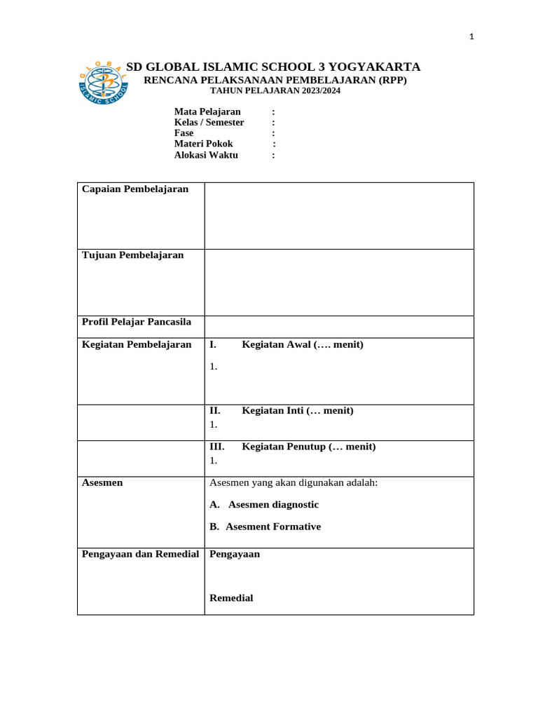 Contoh RPP Kumer (A4_portrait) | PDF