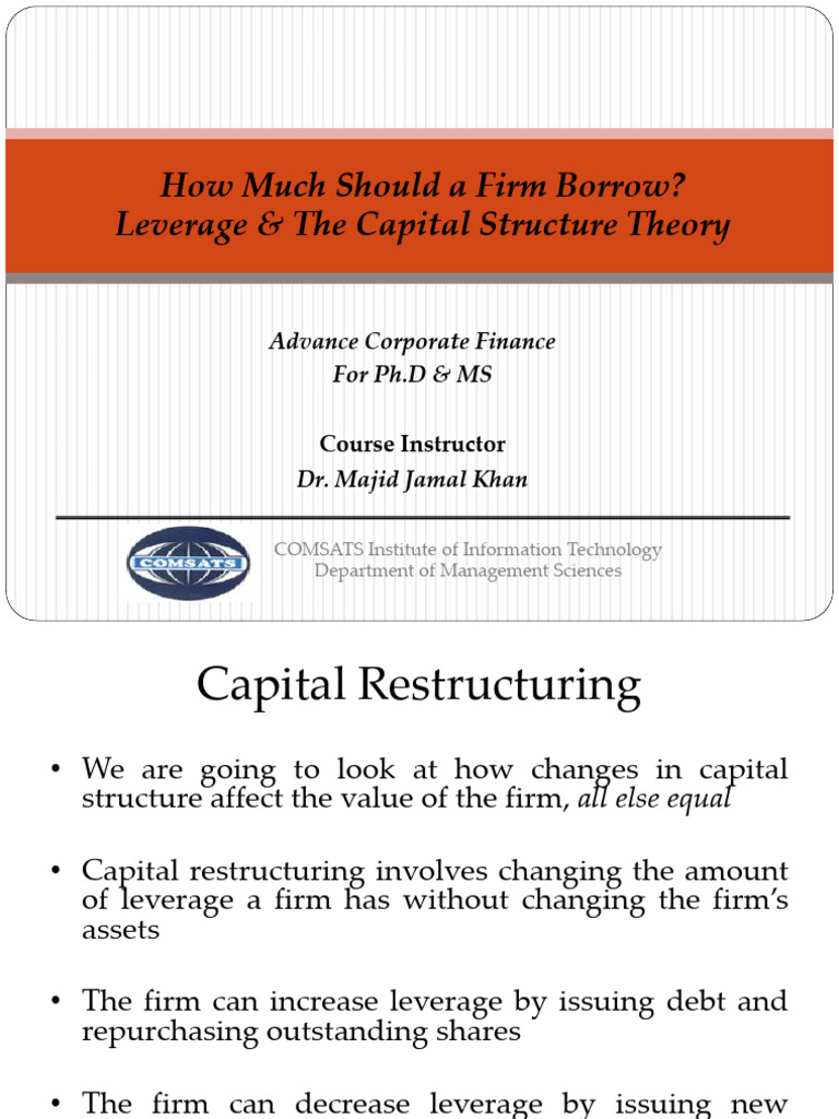 Capital Structure Theory | PDF | Capital Structure | Leverage (Finance) Capital Structure Theory | PDF | Capital Structure | Leverage (Finance)
