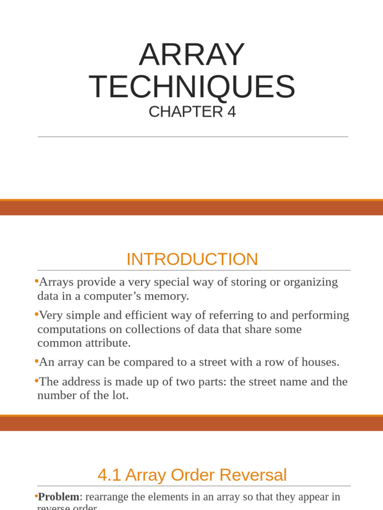 4.Array Techniques | PDF | Control Flow | Theoretical Computer Science