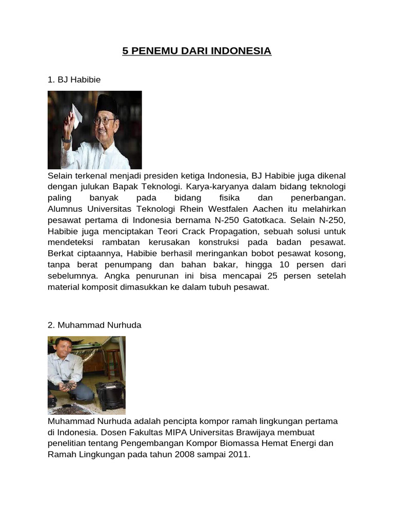 Penemu Terkenal Indonesia | PDF