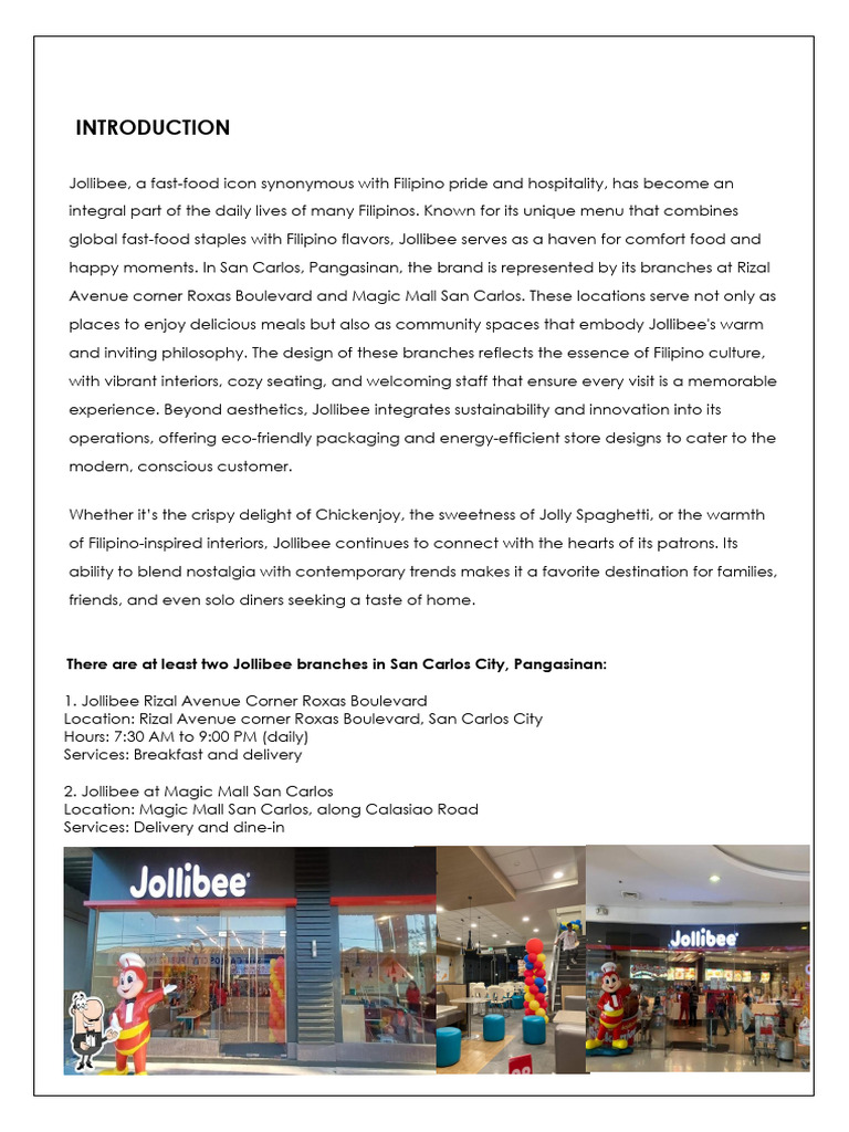 DATA GATHERING - Jollibee Fastfood restaurant | PDF | Logos | Brand