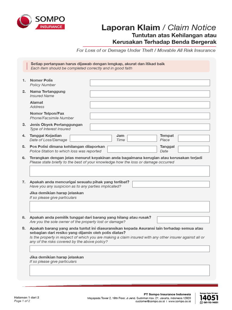 E-CLAIM FORM-Movable All Risk SII | PDF