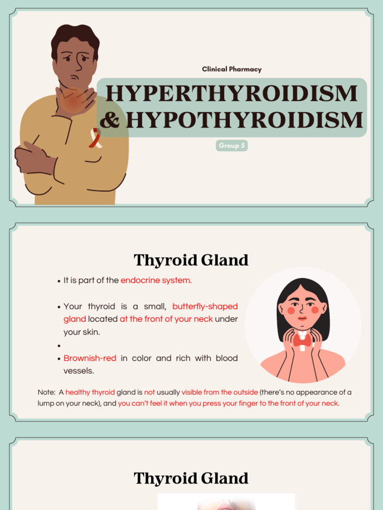 GROUP5_Hyperthyroidism & Hypothyroidism PPT | PDF | Thyroid | Hyperthyroidism