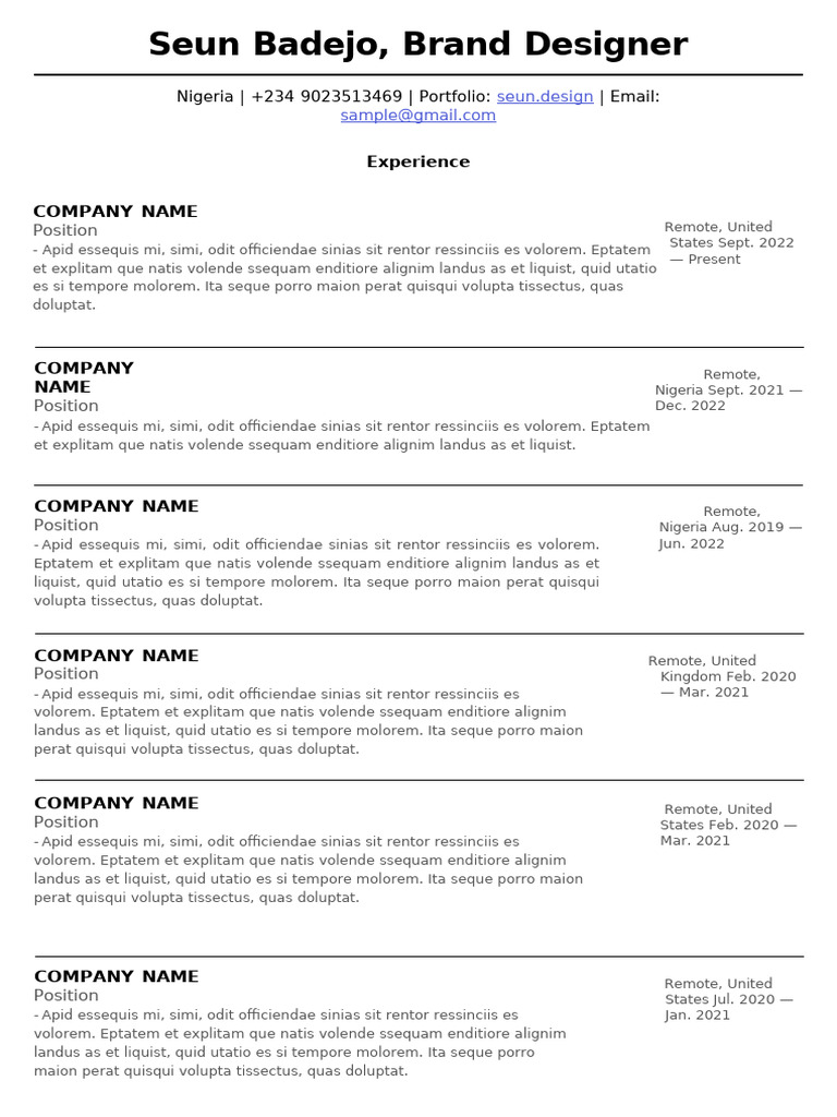 Seun's CV_Resume Template 2023 | PDF | Editing Software | Adobe Software