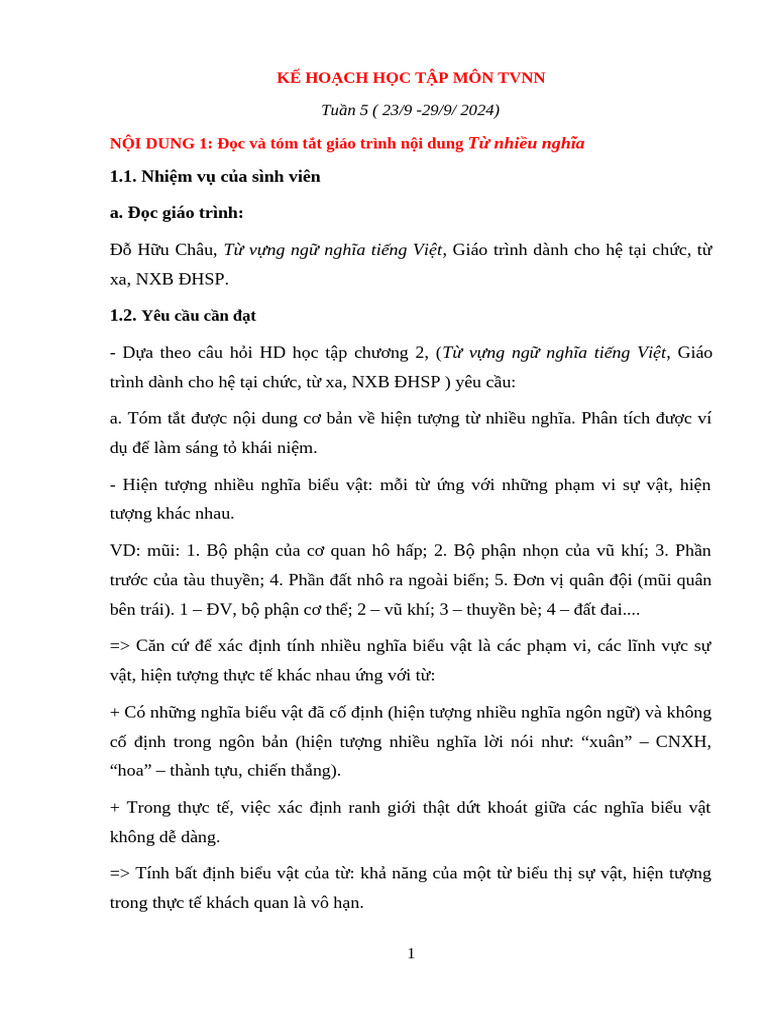 Tuần 5 - Kh Ht Môn Tvnn - k73 | PDF