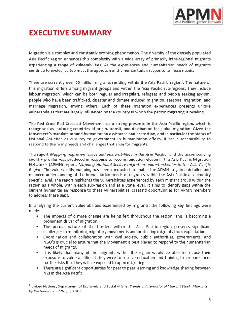 Example - Executive Summary-Report | PDF | Human Migration | Bird Migration