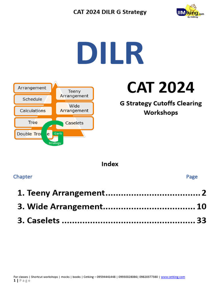 DILR G Strategy 15 Days to CAT 2024 Increase Score Clear Cutoffs(1) | PDF