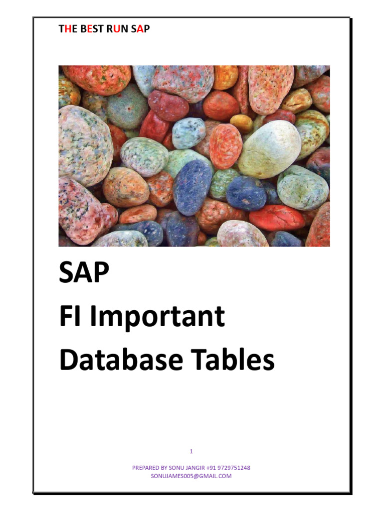 SAP FI DB TABLES | PDF | Point Of Sale | Payments
