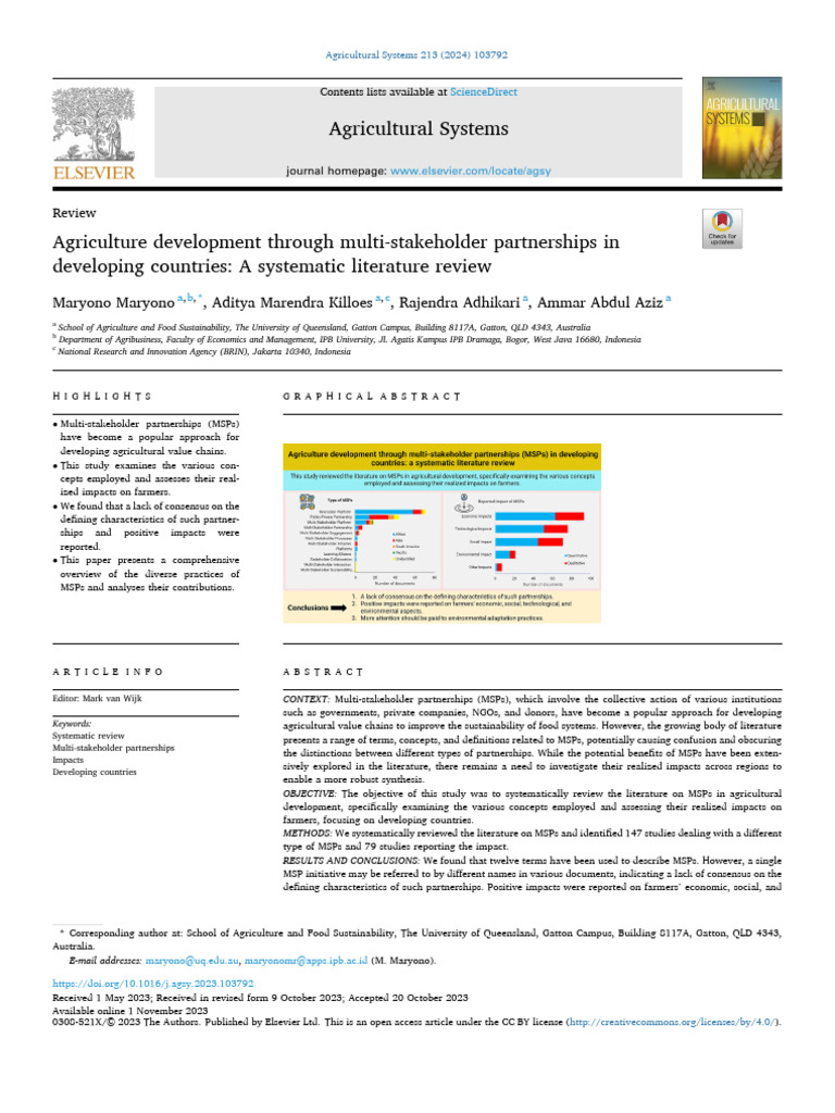 Multi Stakeholder Platform Framework PPPAVCD | PDF | Systematic Review ...