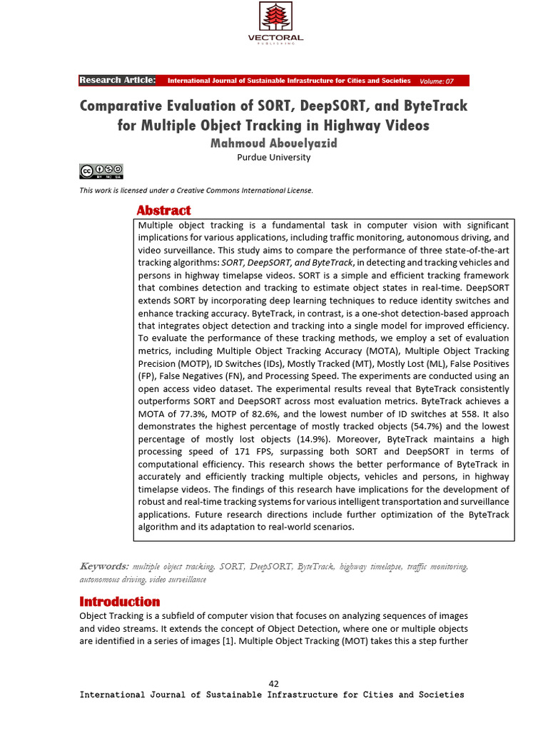 Comparative Evaluation of Sort, Deepsort, and Bytetrack For Multiple ...