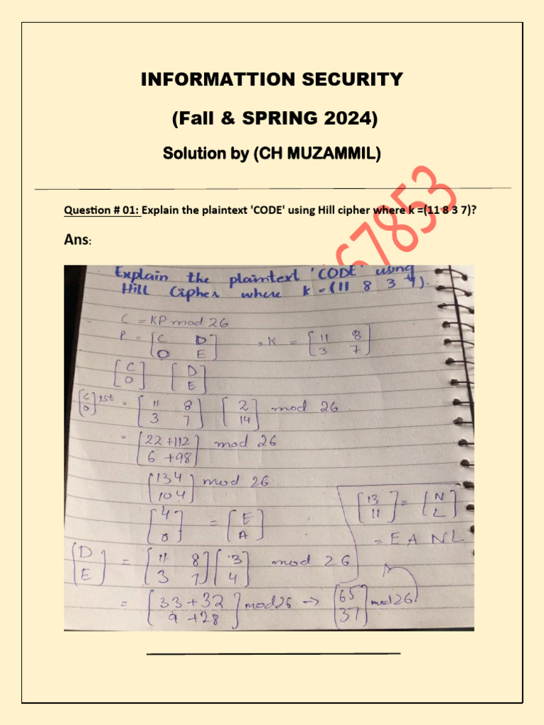 Is Fall 2023 &spring 2024 | PDF | Cryptography | Encryption